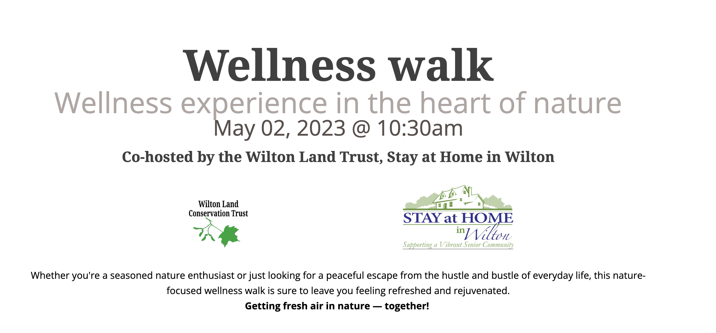 Wellness Walk - Good Morning Wilton