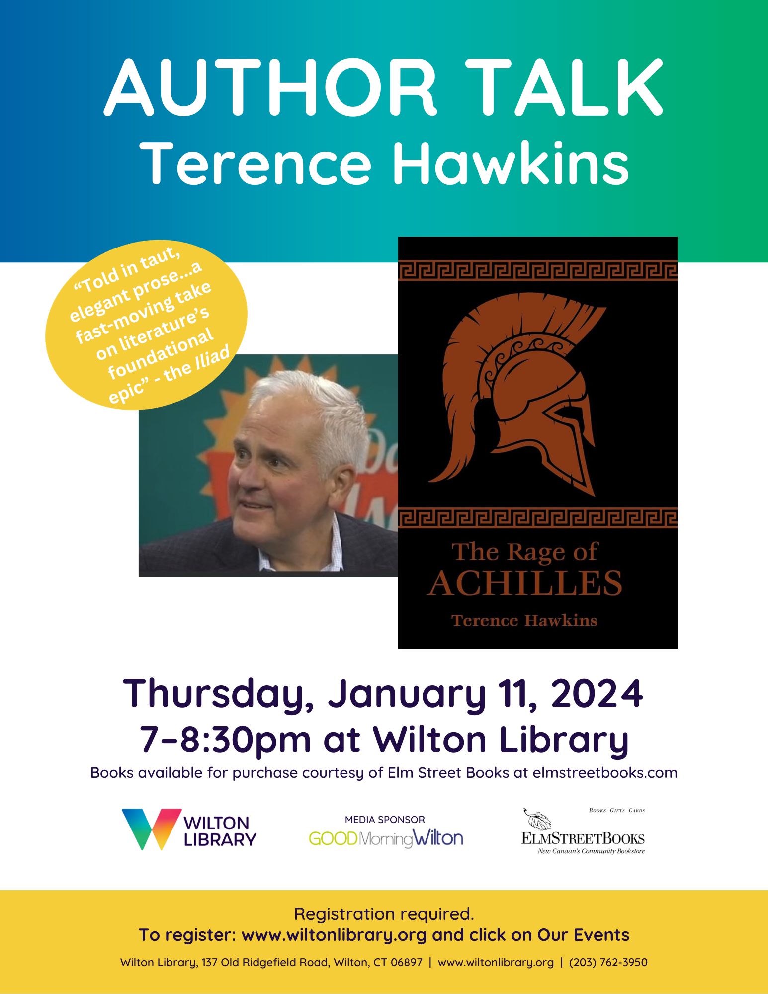 Author Talk with Terence Hawkins: The Rage of Achilles - Good Morning ...