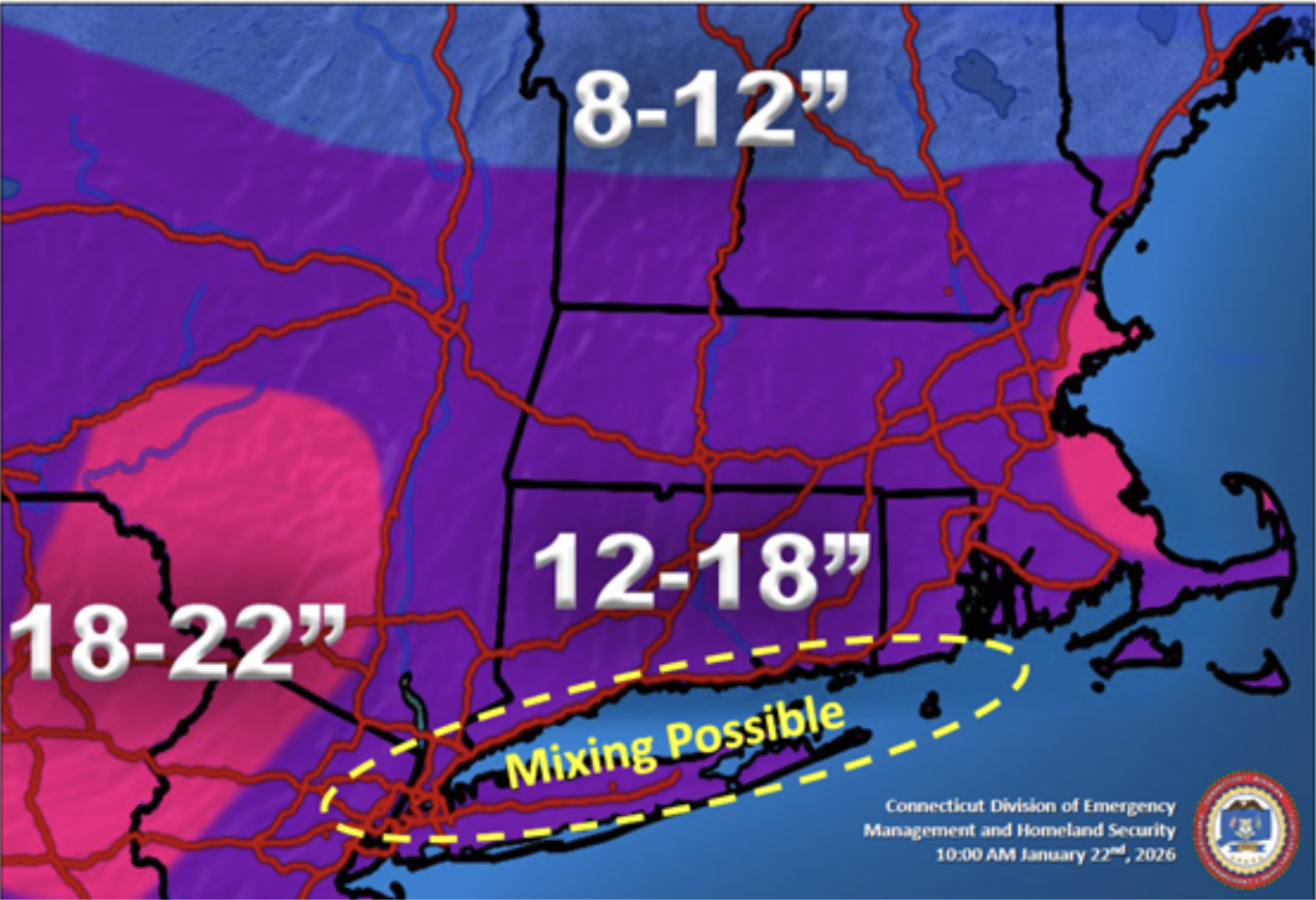 CT Officials: 12-18 Inches of Snow Possible for Sunday's "Near Blizzard ...